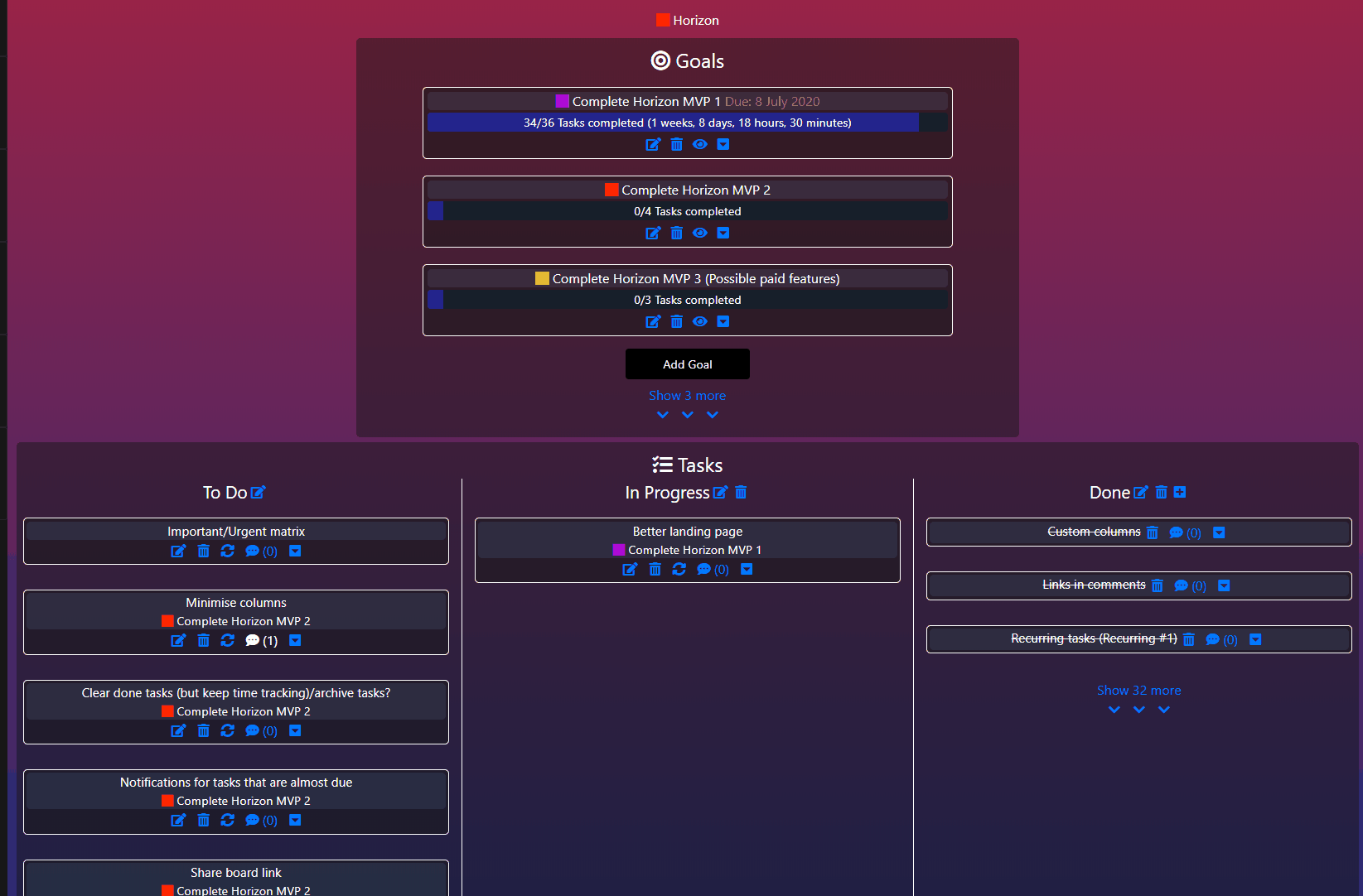 Horizon - Plan your tasks, collaboratively